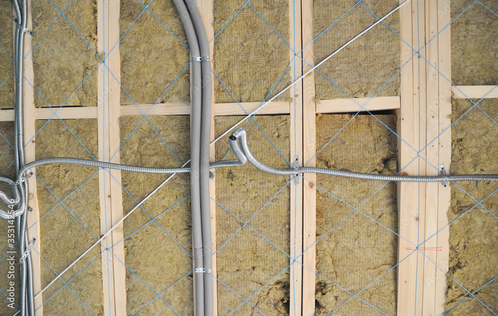 House renovation: new isolated electric wiring, power cables in pvc ...