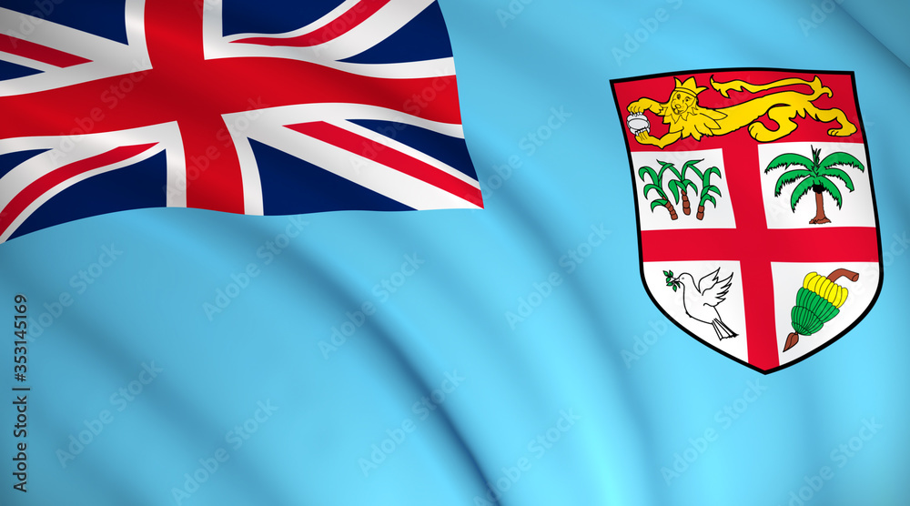 Fiji National Flag - 4K seamless loop animation of the Fijian flag ...