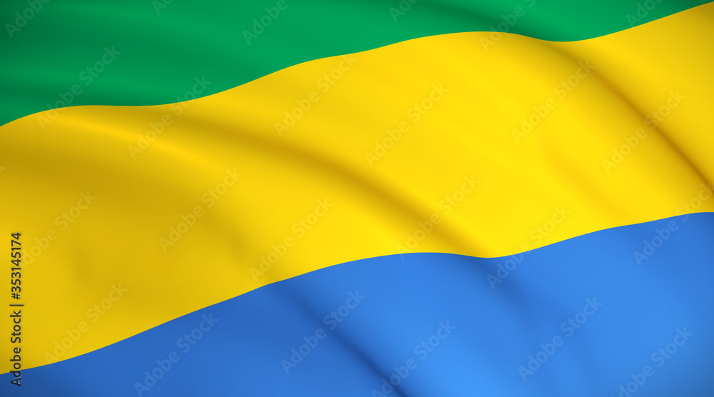 Photo & Art Print Gabon National Flag - 4K seamless loop animation of ...
