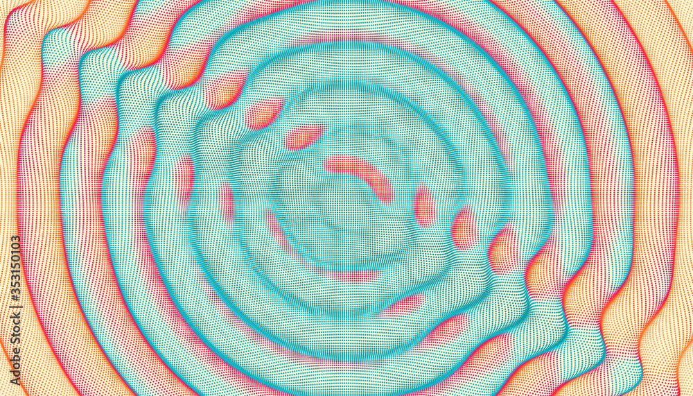 3D wavy background with ripple effect. Vector illustration with ...