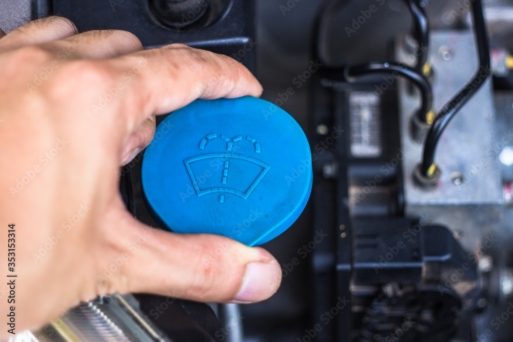 car windshield wiper cleaning spray water reservoir black bottle cap ...