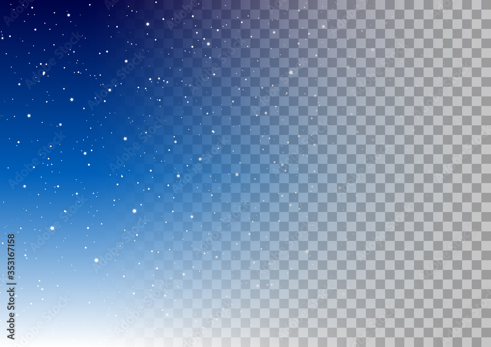 Starry night sky on transparent background - vector design element ...