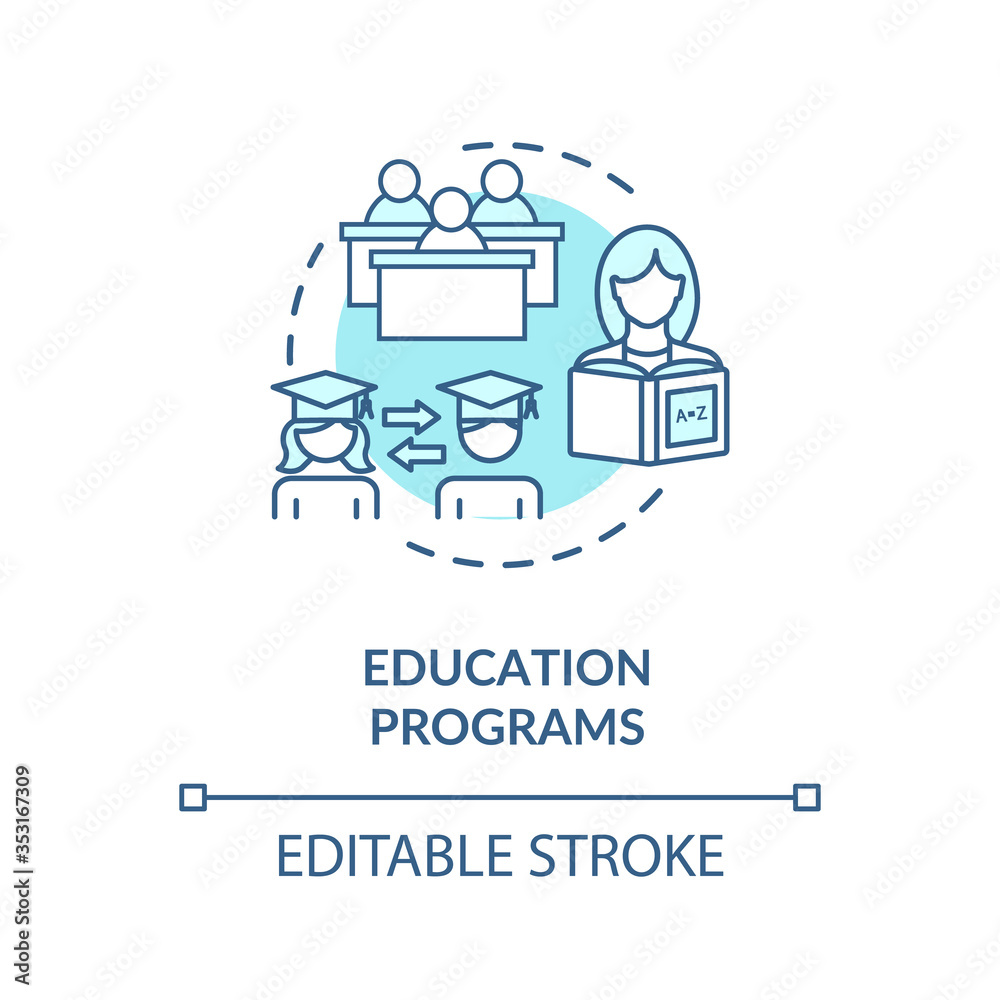 Higher education programs concept icon. Learning process. Academic ...