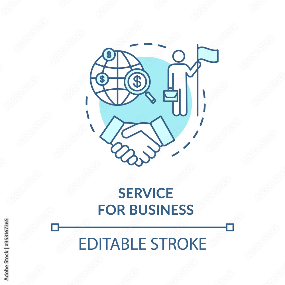Service for business concept icon. International partnership idea thin ...