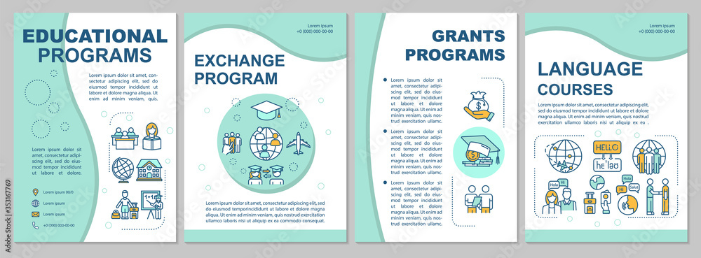 Academic education brochure template. College program. Flyer, booklet ...