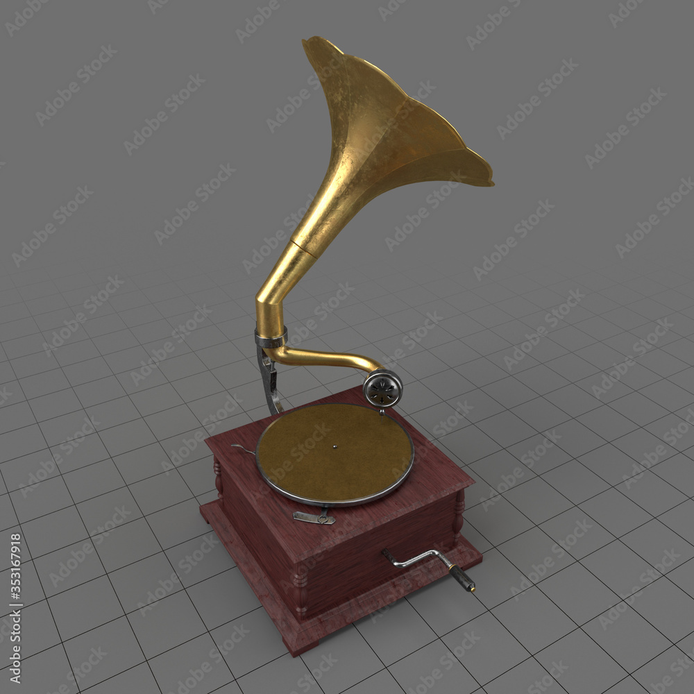 Gramophone Stock 3D asset | Adobe Stock