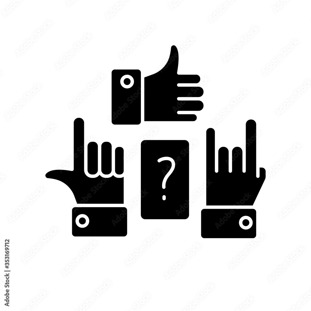 Charades black glyph icon. Traditional team play, party amusement ...