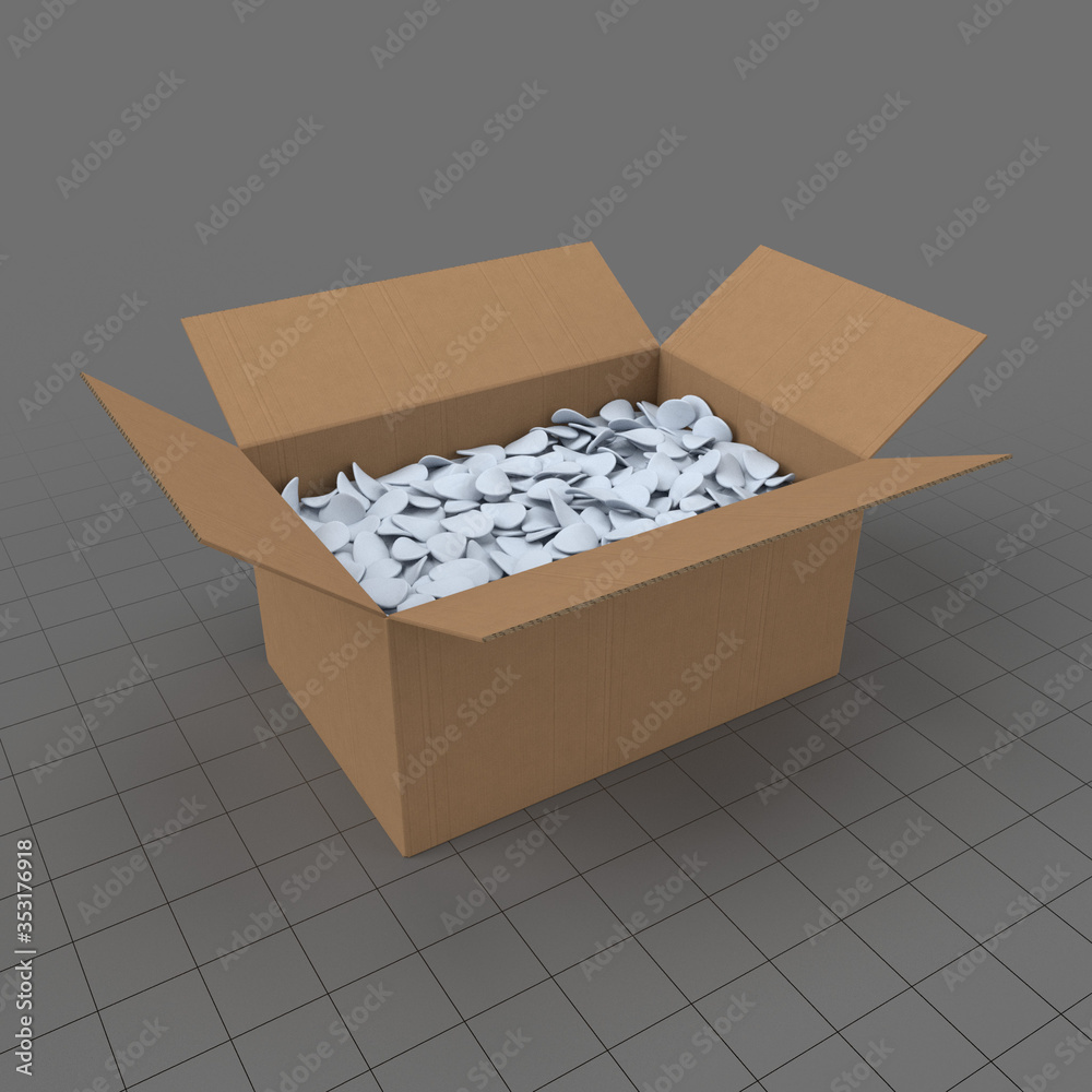 Open carton 2 Stock 3D asset | Adobe Stock