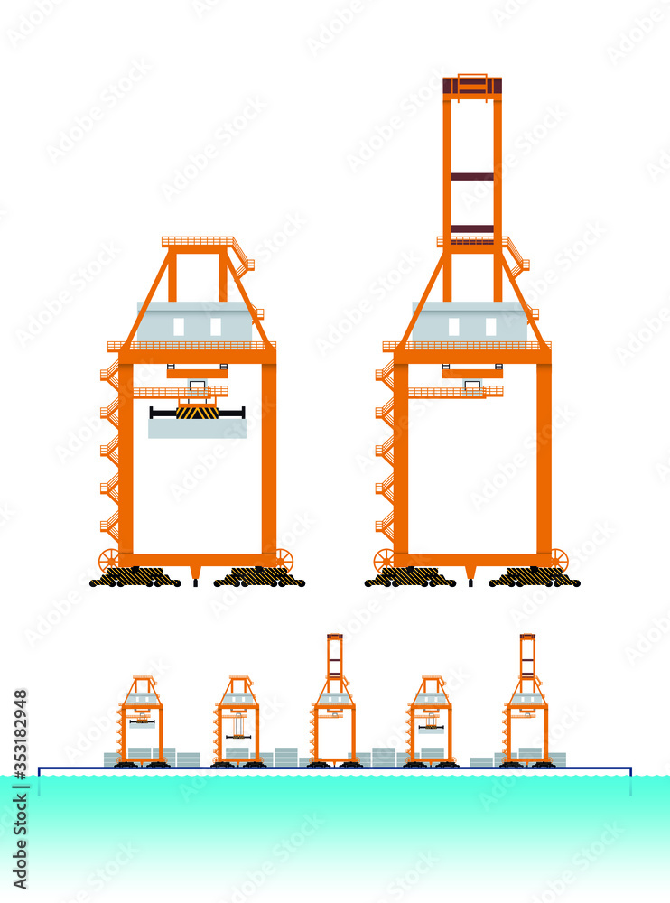 The beautiful isolated info graphic vector of various big Post Panamax ...