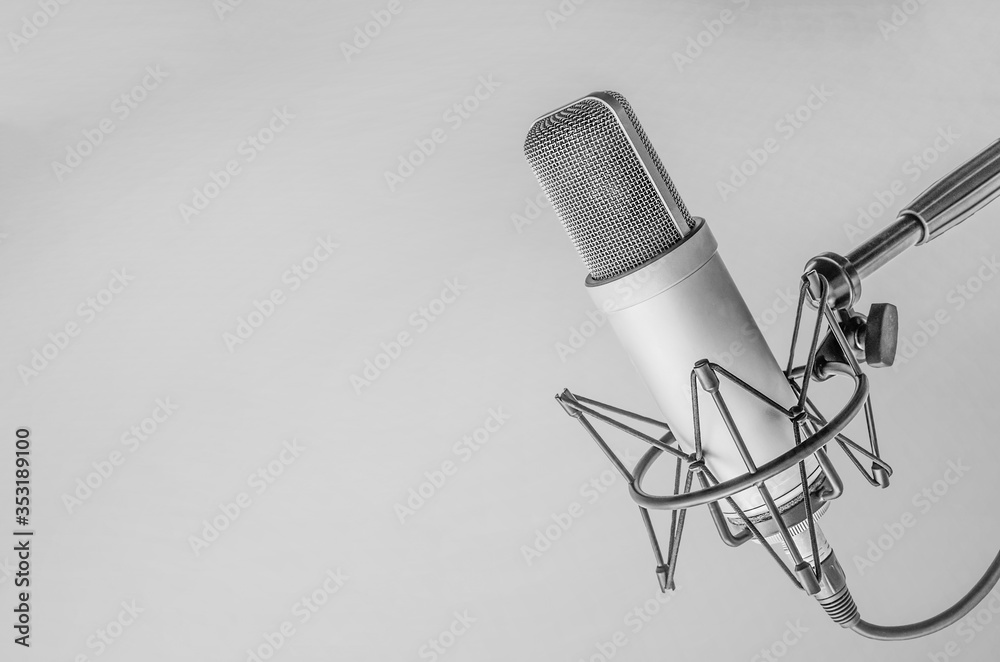 For radio stations and podcaster: background with professional ...