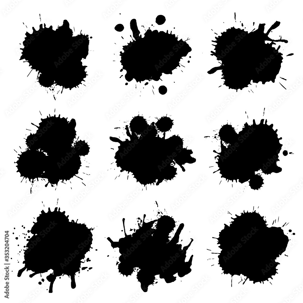 Vector illustration of variously shaped spots and splashes. Stock ...