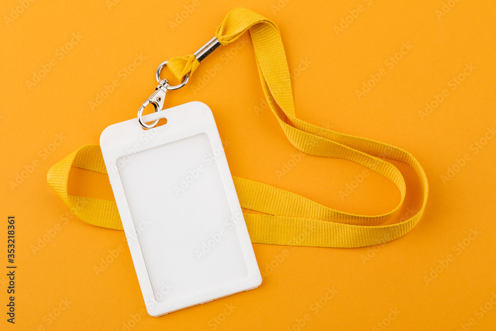 Work ID name tag. The ID of the employee. Card icons with ropes on a ...