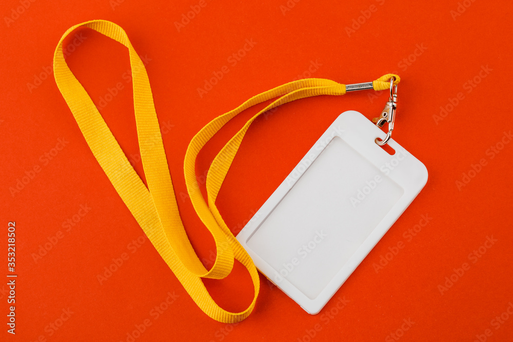 Work ID name tag. The ID of the employee. Card icons with ropes on a ...