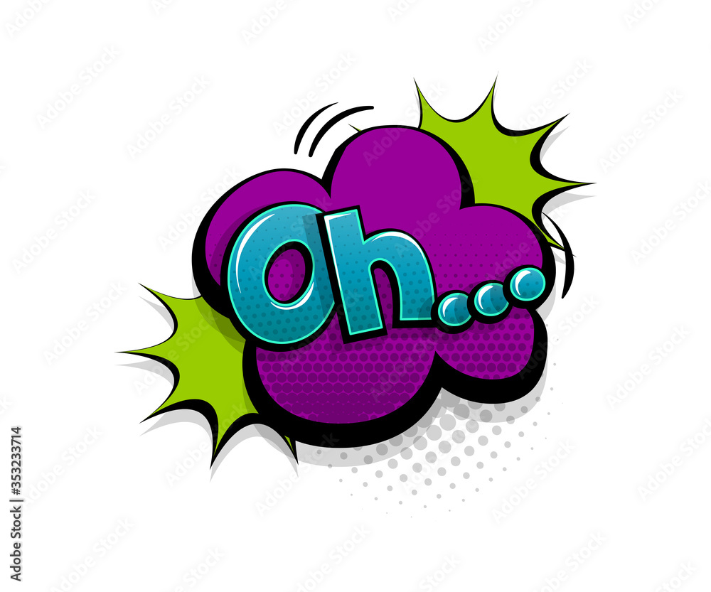 Comic text Oh speech bubble pop art style Stock Vector | Adobe Stock