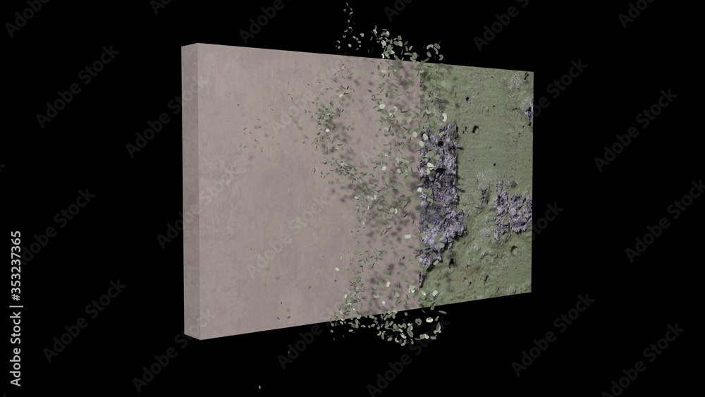 Cement or Concrete Surface transforms from old decaying , flaking ...