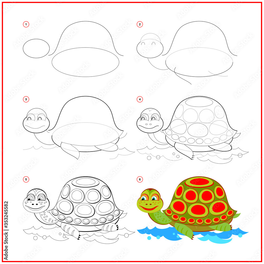 How To Draw A Turtle For Kids