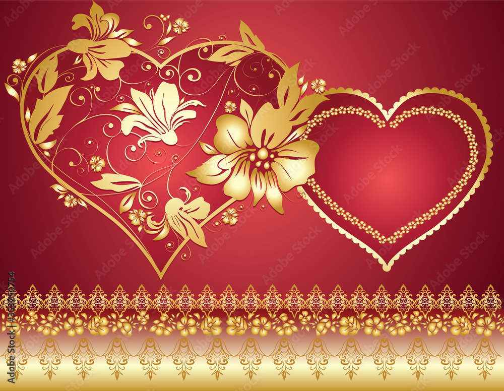 Ornate vector heart in Victorian style. Stock Illustration | Adobe Stock