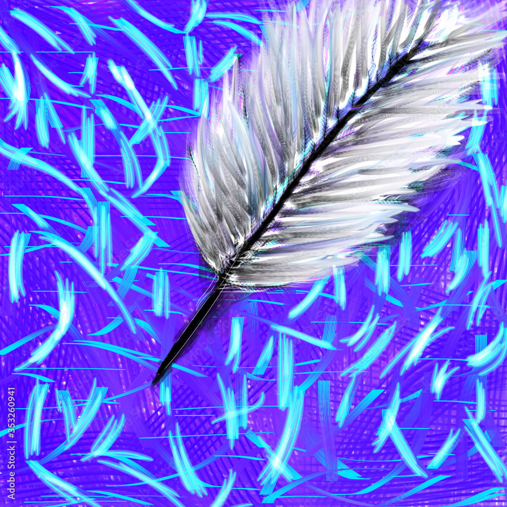 ilustración de pluma con diferentes texturas y colores ilustração do ...