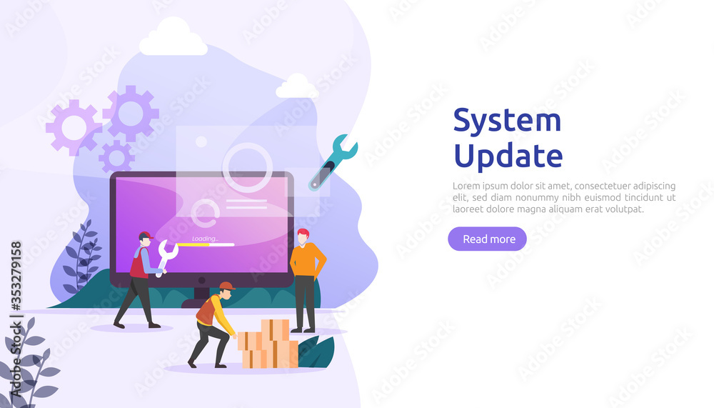 operation system update progress concept. data synchronize process and ...