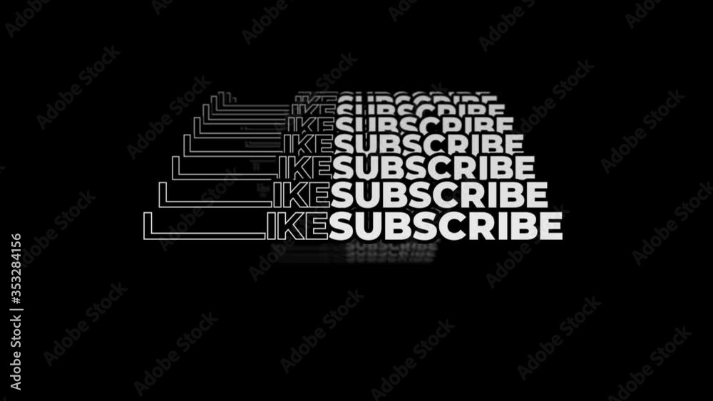 Seamlessly looping multiple lines of animated words "Like" and ...