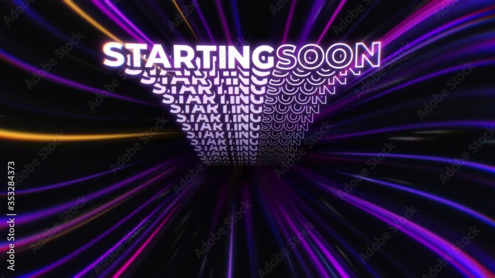 Vidéo Stock Seamlessly looping multiple lines of words "STARTING SOON ...