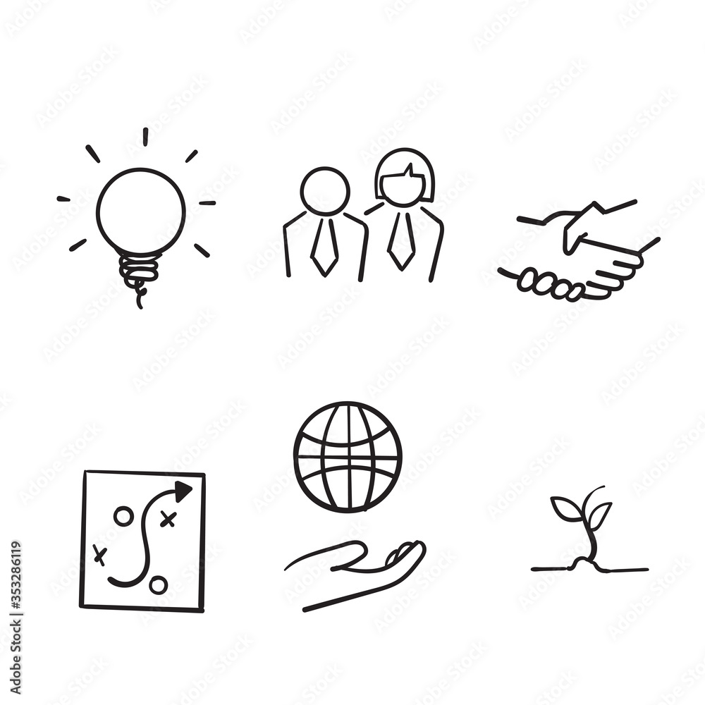 hand drawn Core Values symbol illustration. doodle Mission, integrity ...