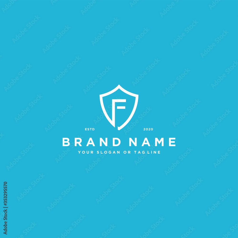 letter F shield logo design vector Stock Vector | Adobe Stock