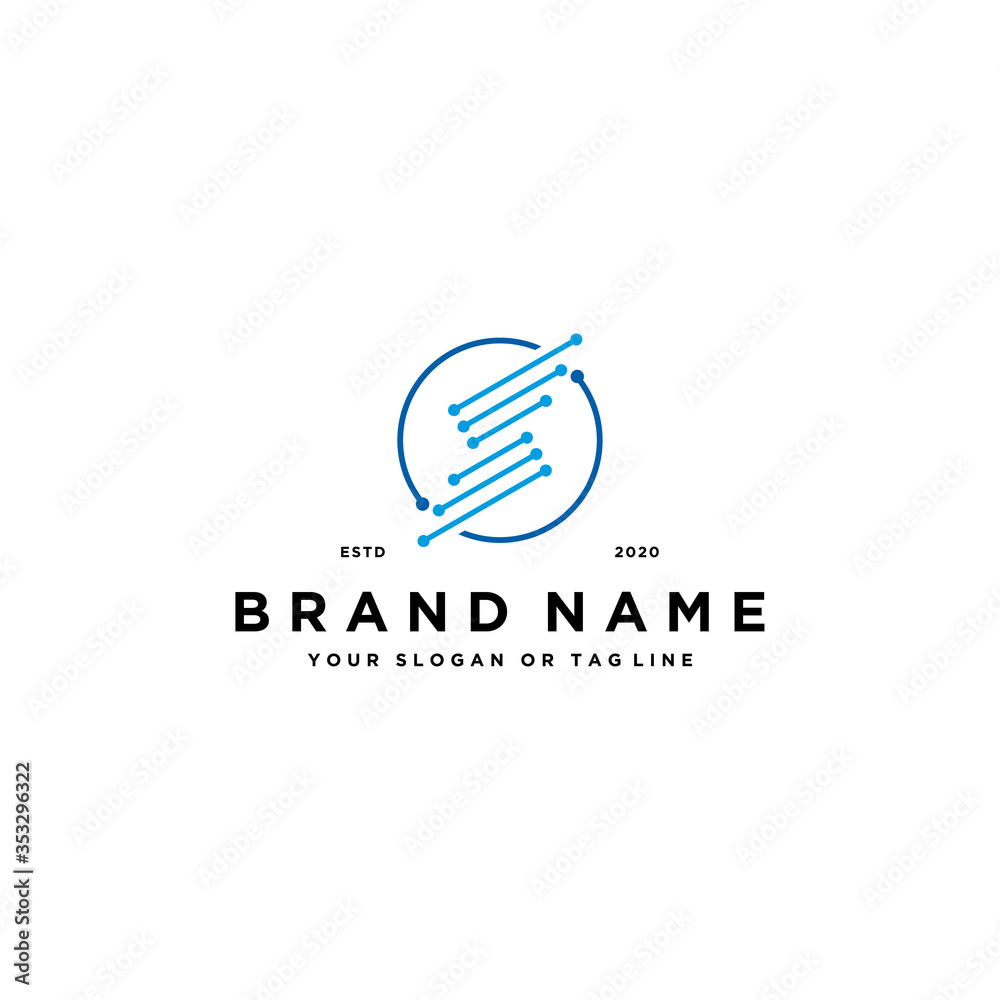 letter s tech logo design vector Stock Vector | Adobe Stock