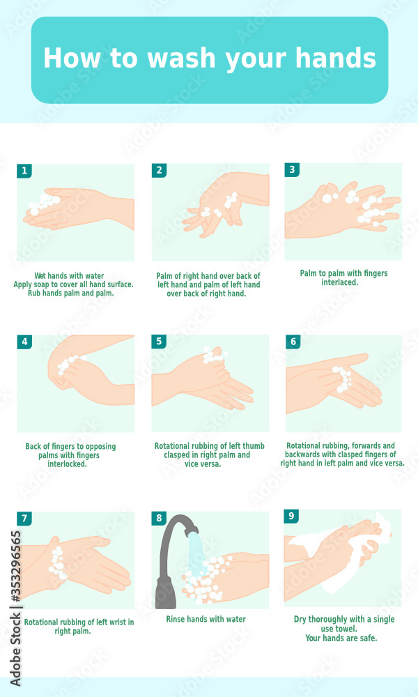 How to wash your hands properly step by step. Personal hygiene ...
