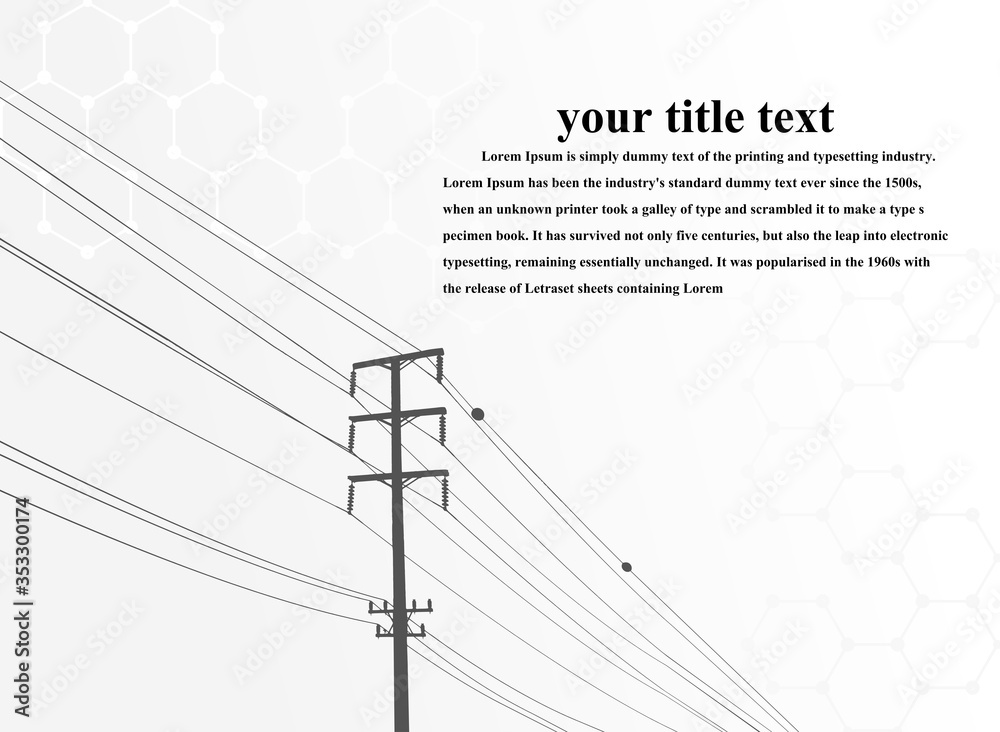 Vector. Electric power system. presentation, and advertisement. The ...