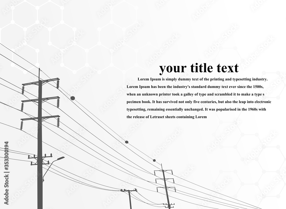 Vector. Electric power system. presentation, and advertisement. The ...