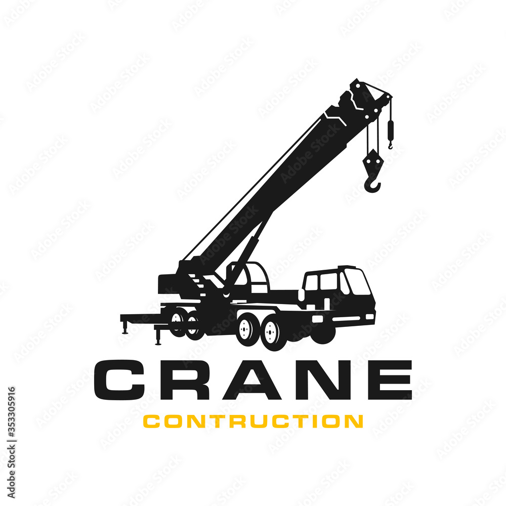 Silhouette transport crane logo Stock Vector | Adobe Stock