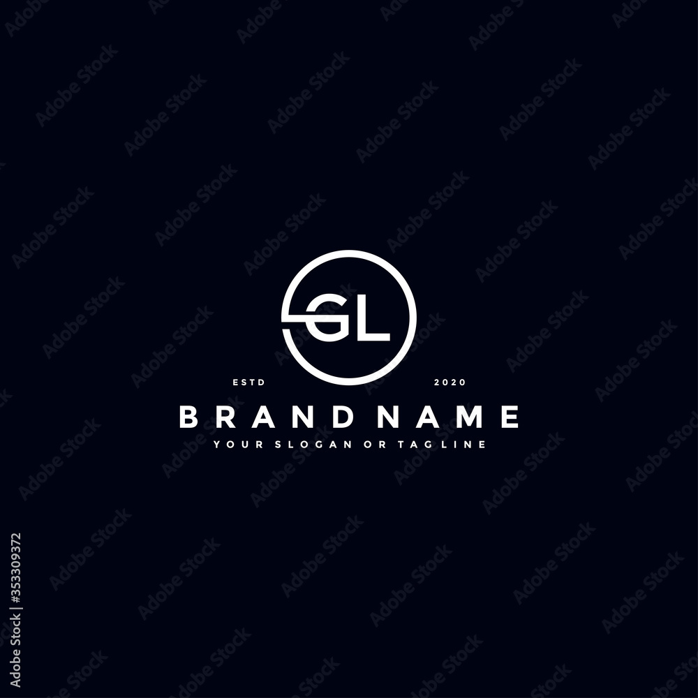 letter GL logo design vector Stock Vector | Adobe Stock