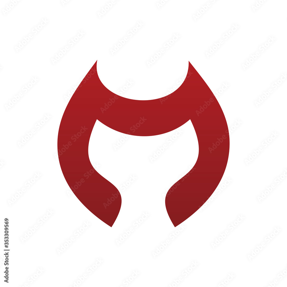 red devil letter m logo design Stock Vector | Adobe Stock