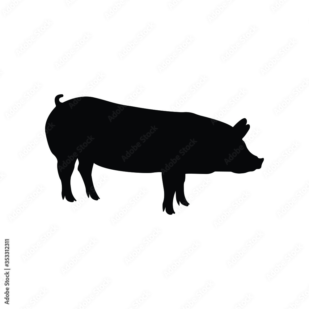 Pig icon. Pork icon. Pig vector illustration. Mammal element ...