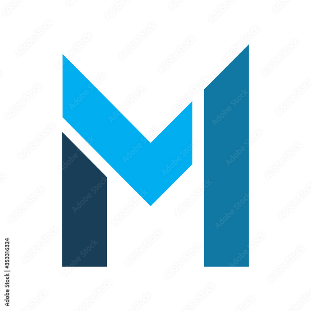 blue color letter m logo design Stock Vector | Adobe Stock