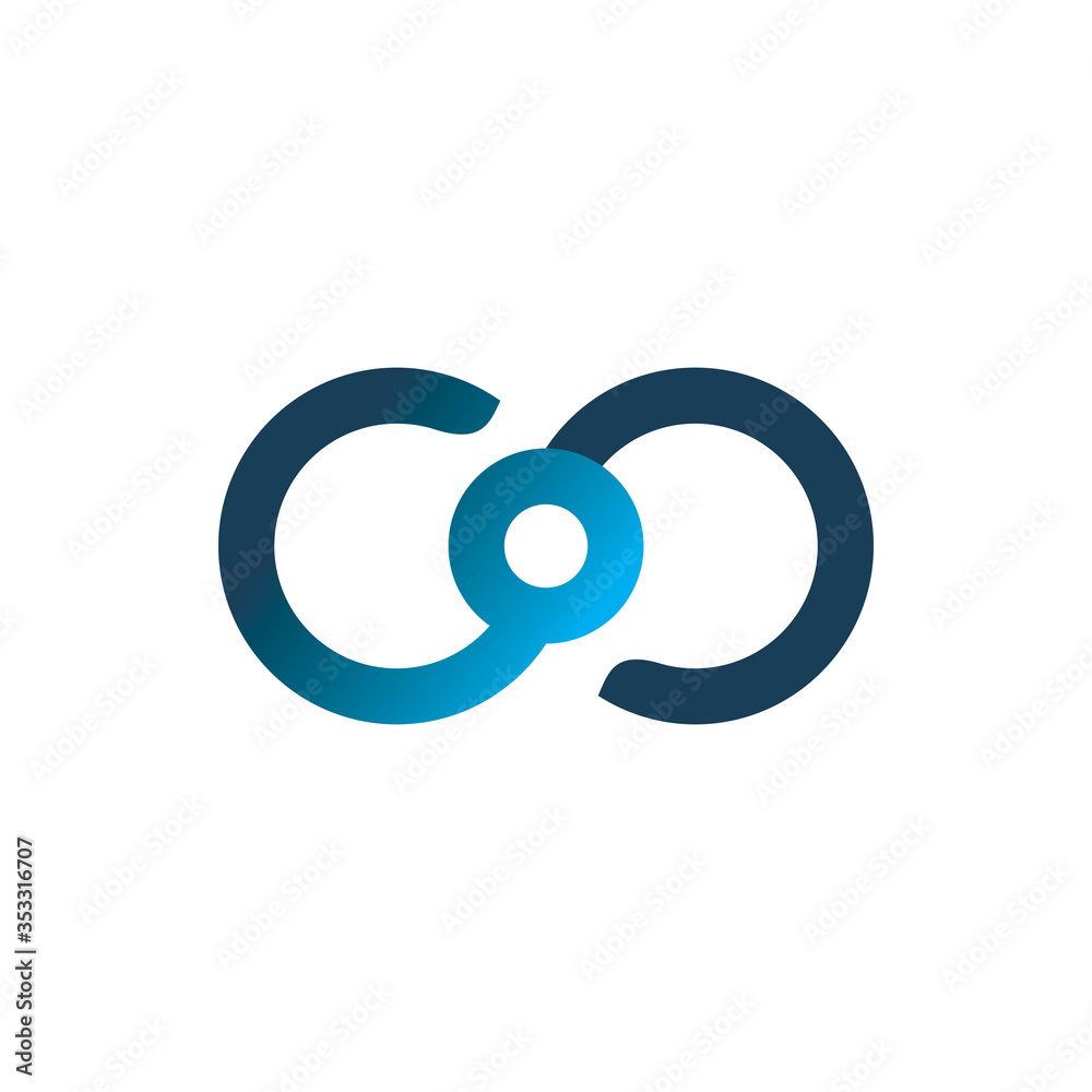 infinity color line connect dot network logo design Stock Vector ...