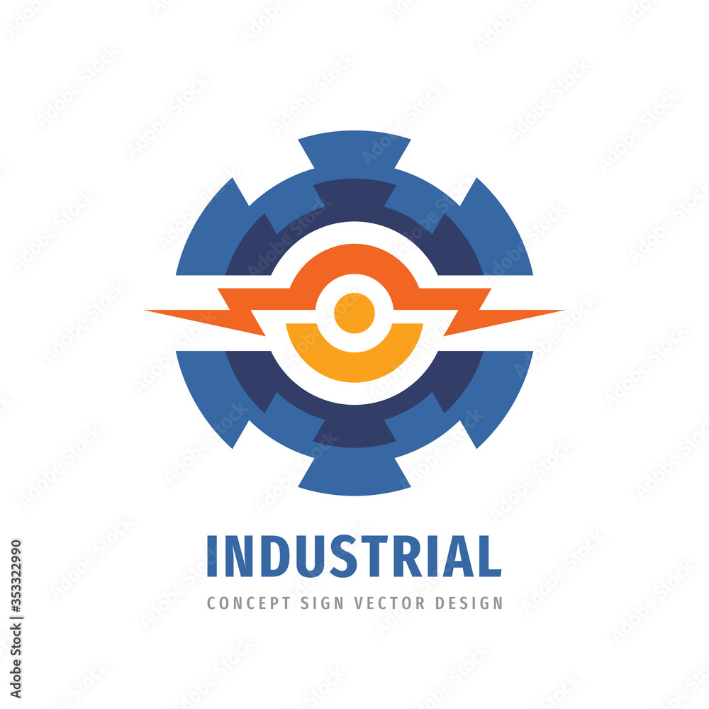 Industry gear logo design. Electricity lightning power logo sign ...