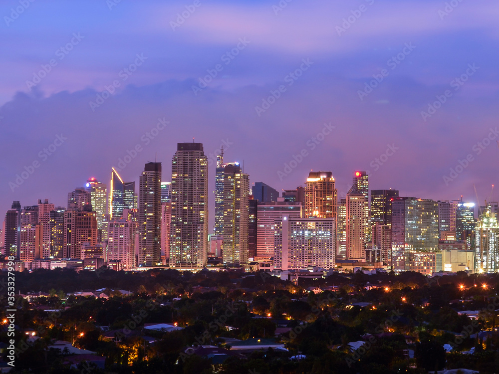 Makati, Metro Manila, Philippines: Early evening skyline of Makati and ...