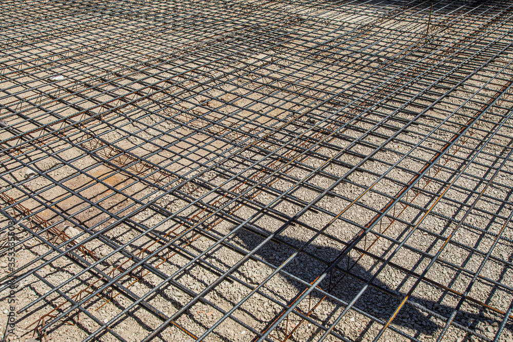 Wire mesh steel for concrete cement. Construct reinforcement rebar weld ...
