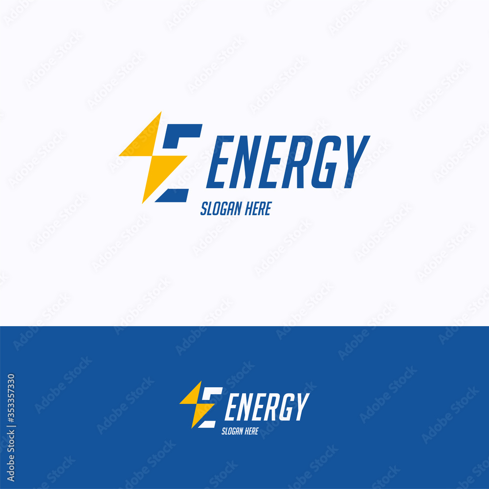 Energy logo. Lightning energy logo template. Letter green electric ...