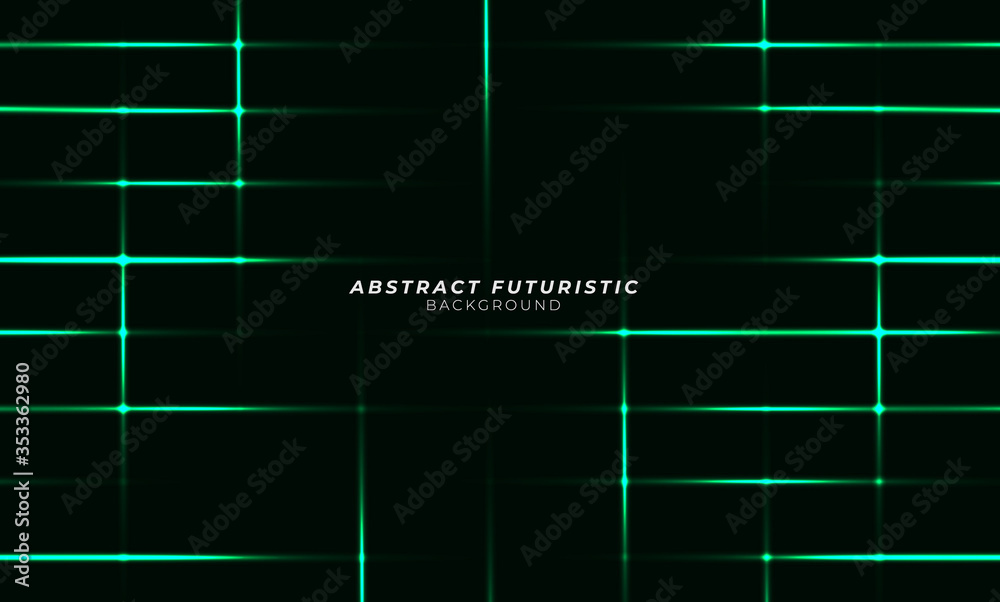 Abstract green laser beams. Isolated on transparent black background ...