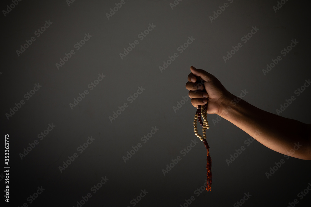 praying hands Muslim men pray to worship with faith during the Ramadan ...
