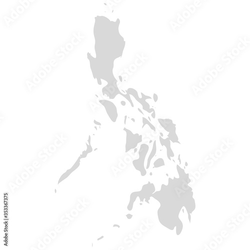 Philippine area country vector map. Filipino grey background map Stock ...