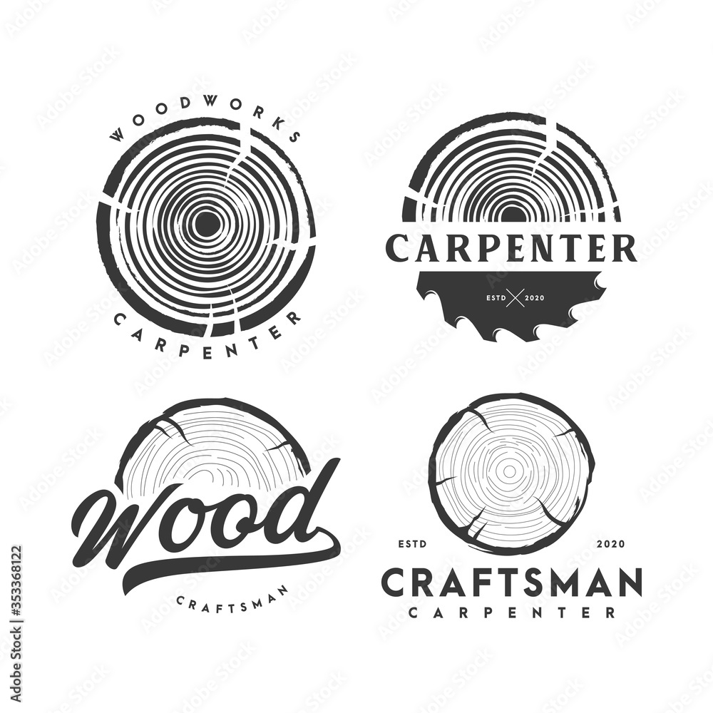 wood and carpenter logo icon and template Stock Vector | Adobe Stock