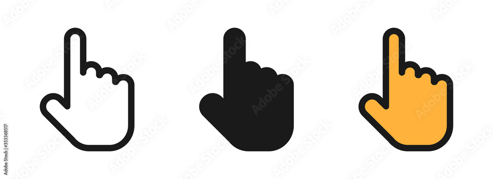 Hand. Hands icons. Cursor click collection. Hand vector icons. Cursor ...