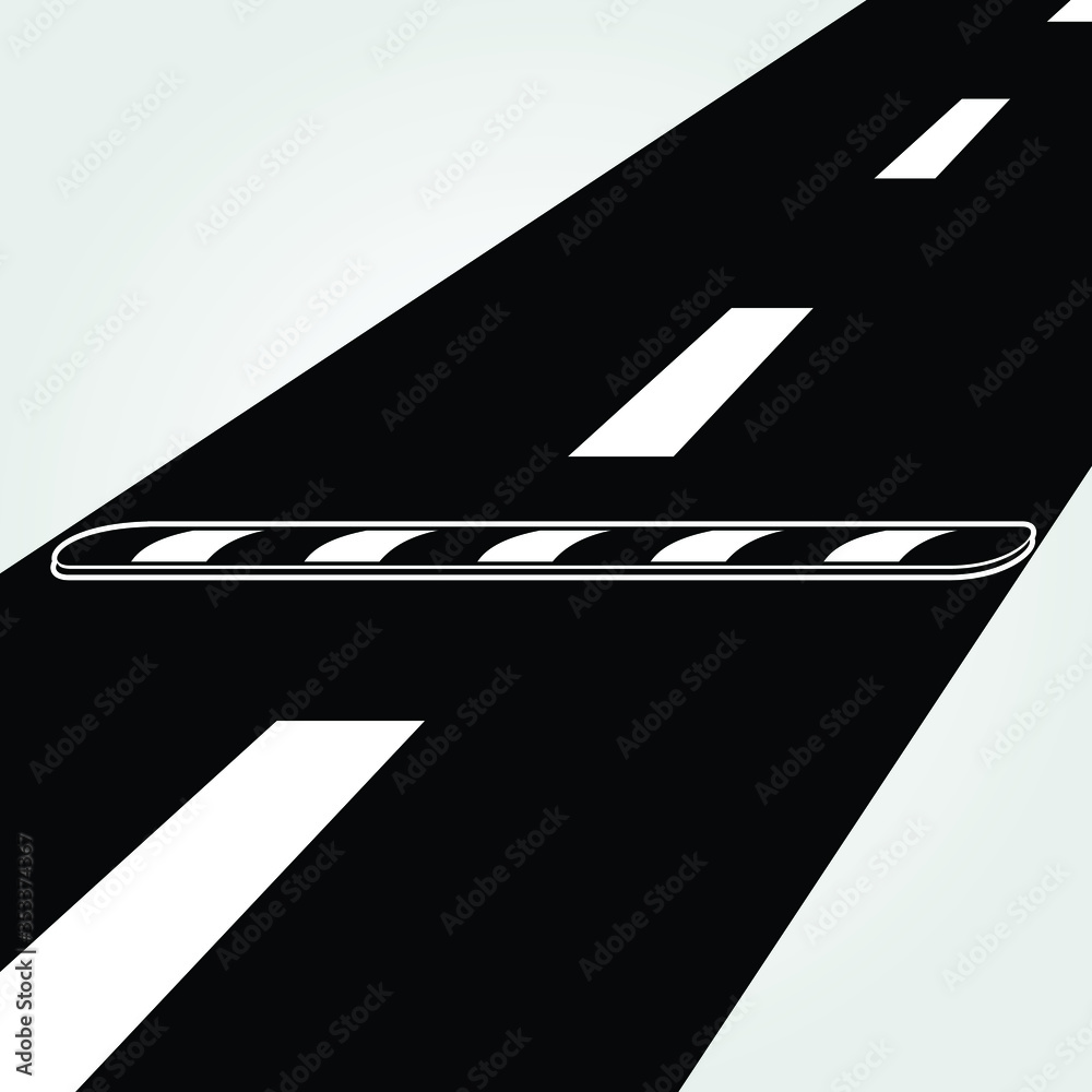Speed bump on road. Vector illustration. Stock Vector | Adobe Stock