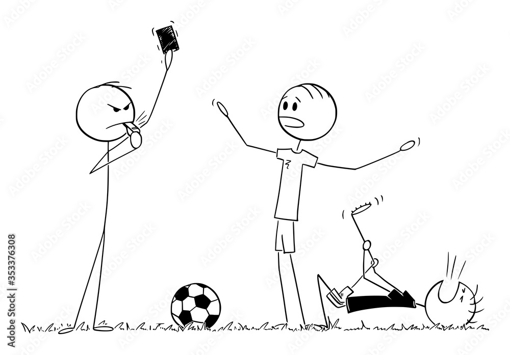 Vector cartoon stick figure drawing conceptual illustration of serious ...