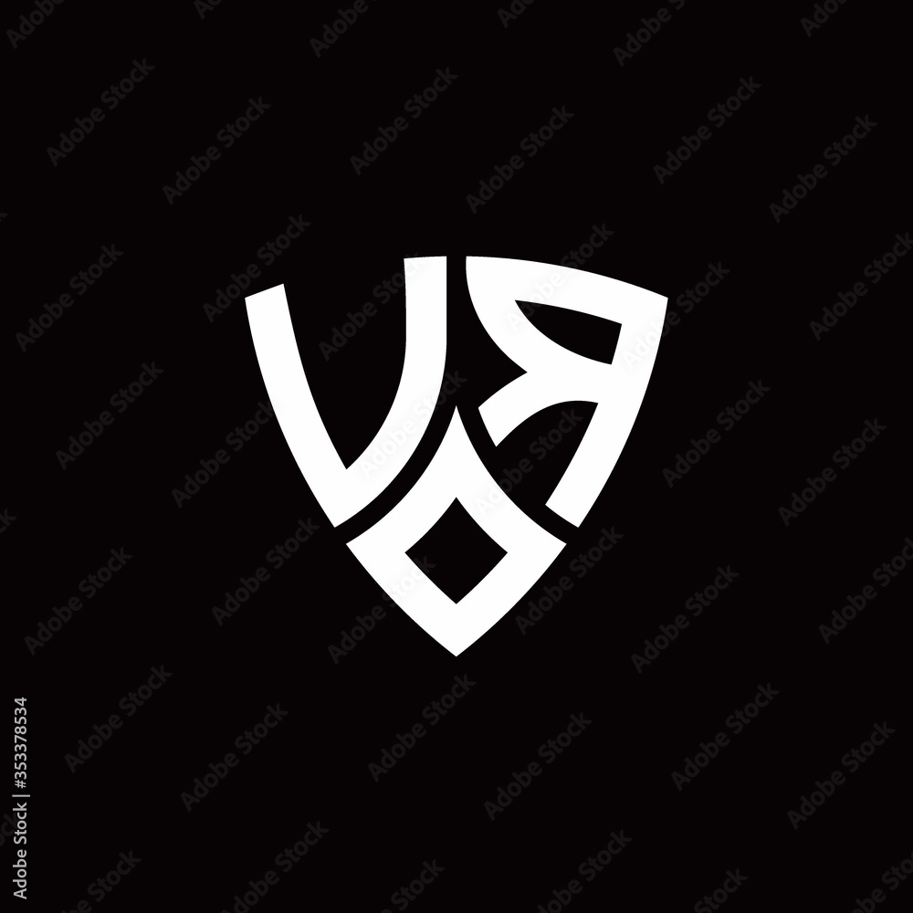 VR monogram logo with modern shield style design template Stock Vector ...