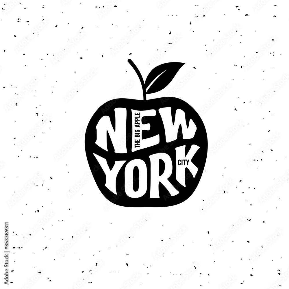 New York City big apple vector illustration Stock Vector | Adobe Stock